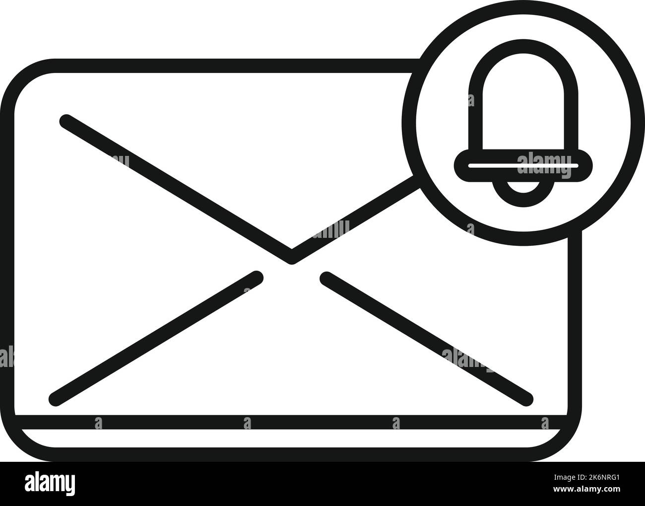 Email bell icon outline vector. Subscribe message. Notice letter Stock ...