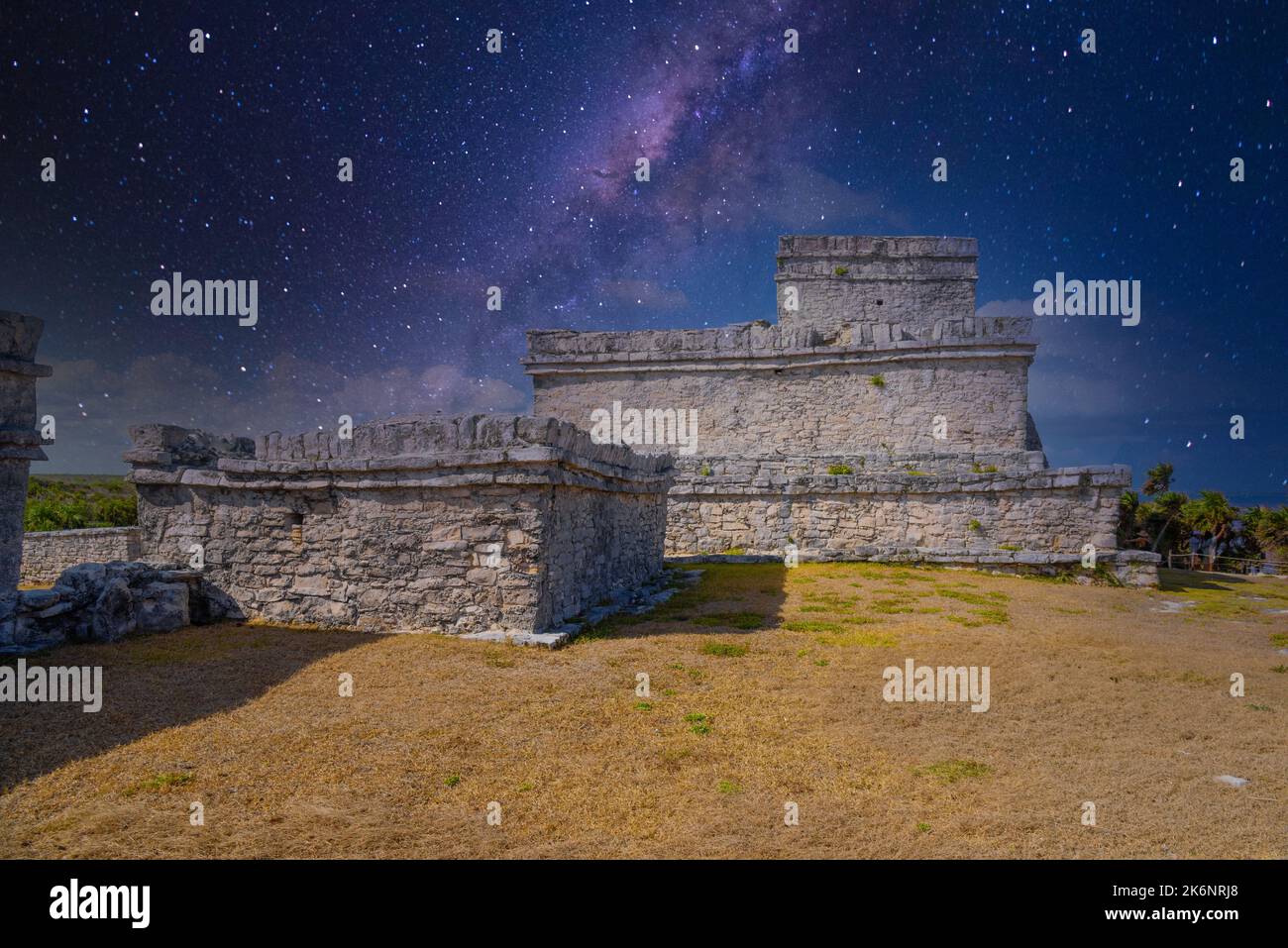 The castle, Mayan Ruins in Tulum, Riviera Maya, Yucatan, Caribbean Sea ...