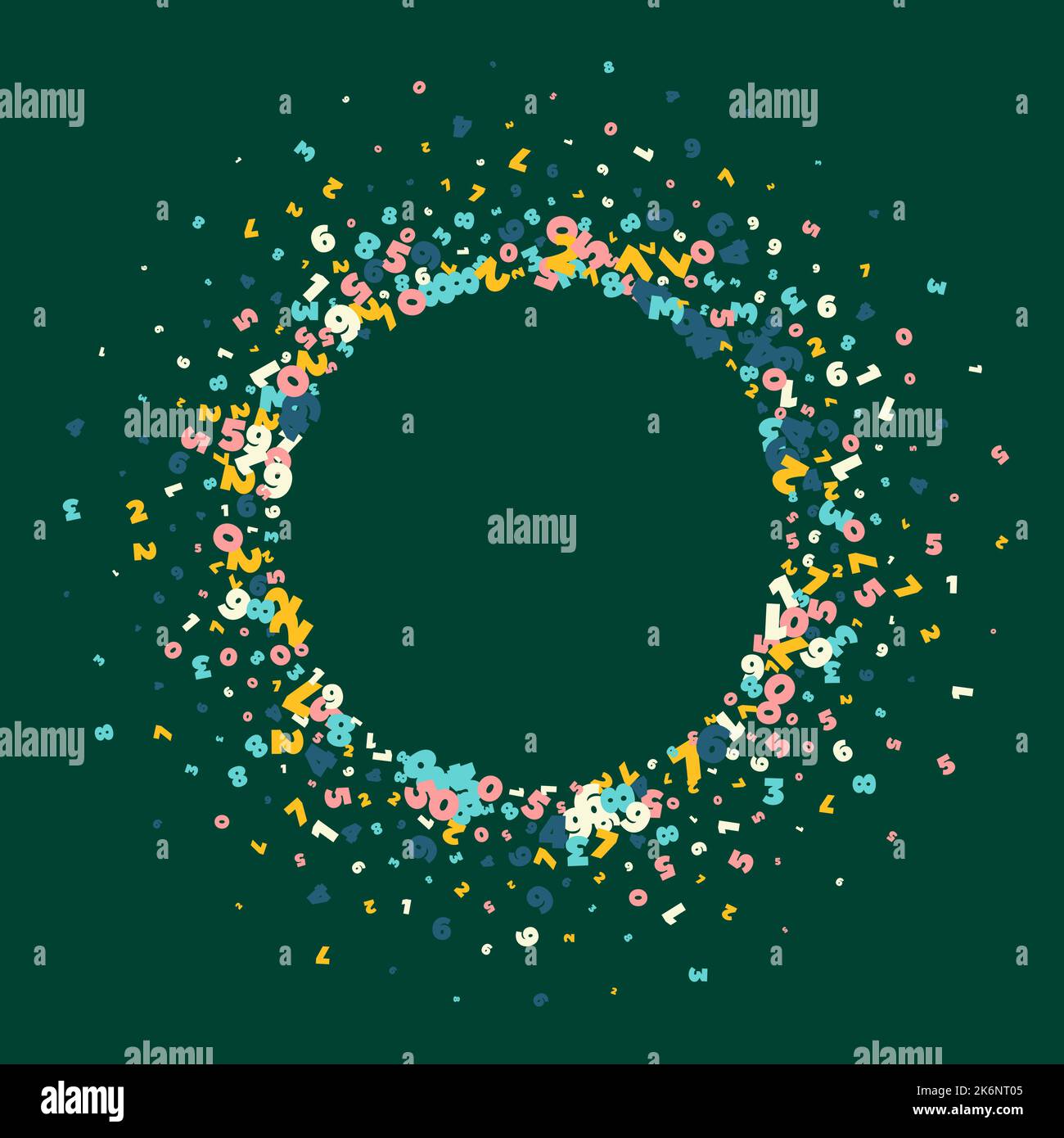 Falling light numbers. Math study concept with flying digits. Juicy ...