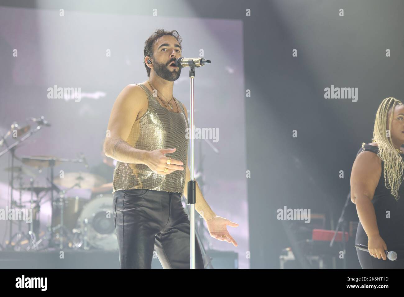 Italian singer Marco Mengoni during his performance in Bologna, Italy ...