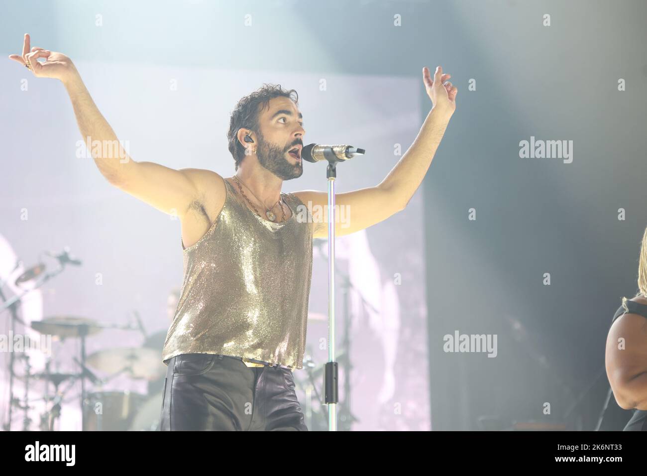 Italian singer Marco Mengoni during his performance in Bologna, Italy ...