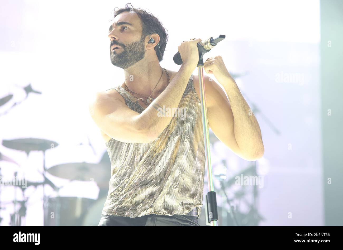 Italian singer Marco Mengoni during his performance in Bologna, Italy ...