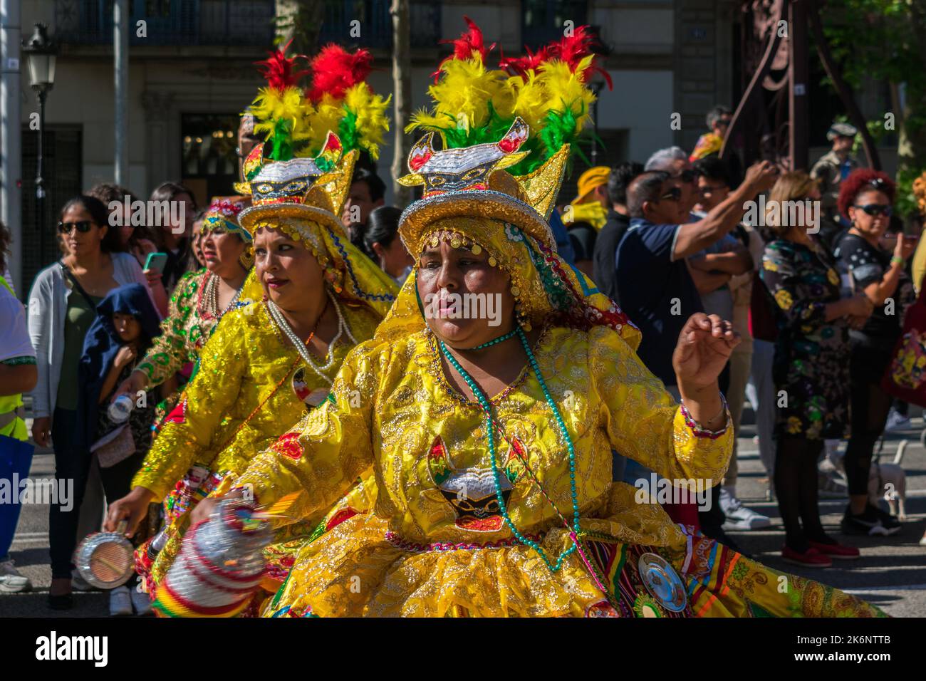 October 12 2022, Barcelona, traditional costumes during the Spanish day ...