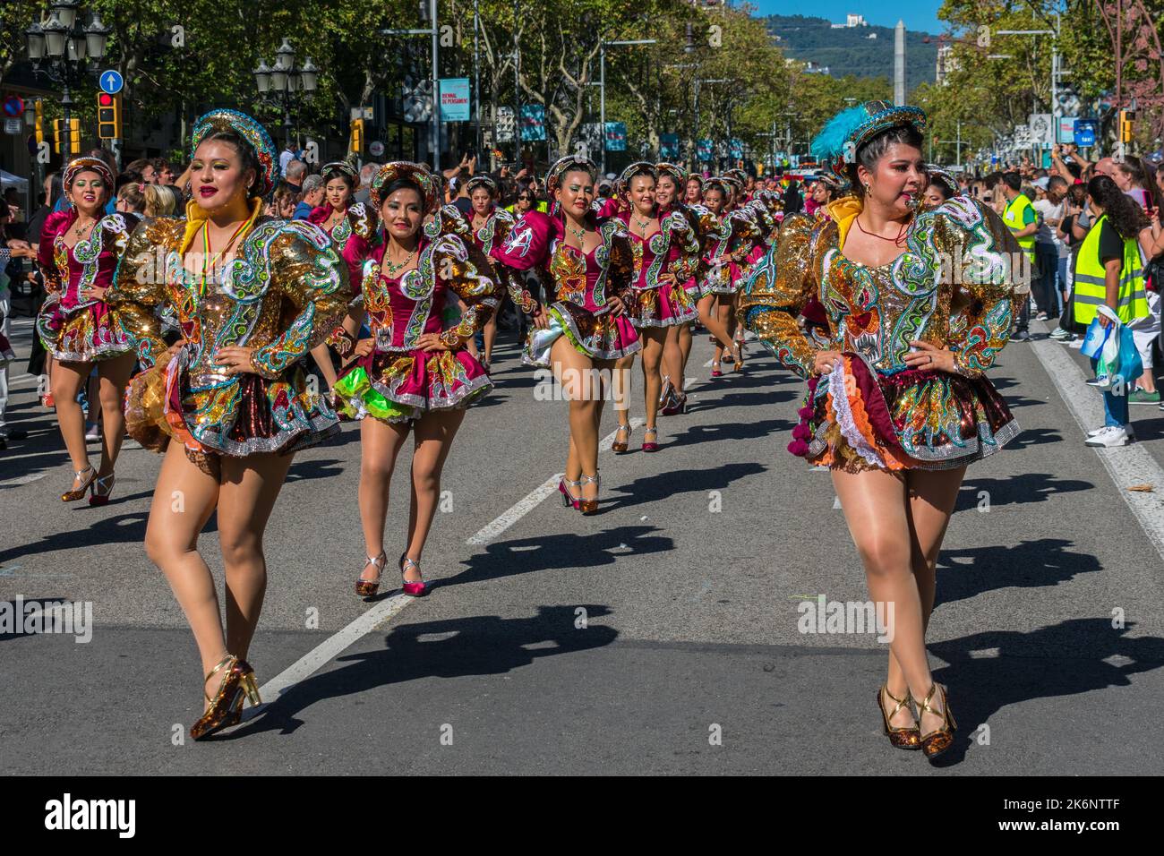 October 12 2022, Barcelona, traditional costumes during the Spanish day ...