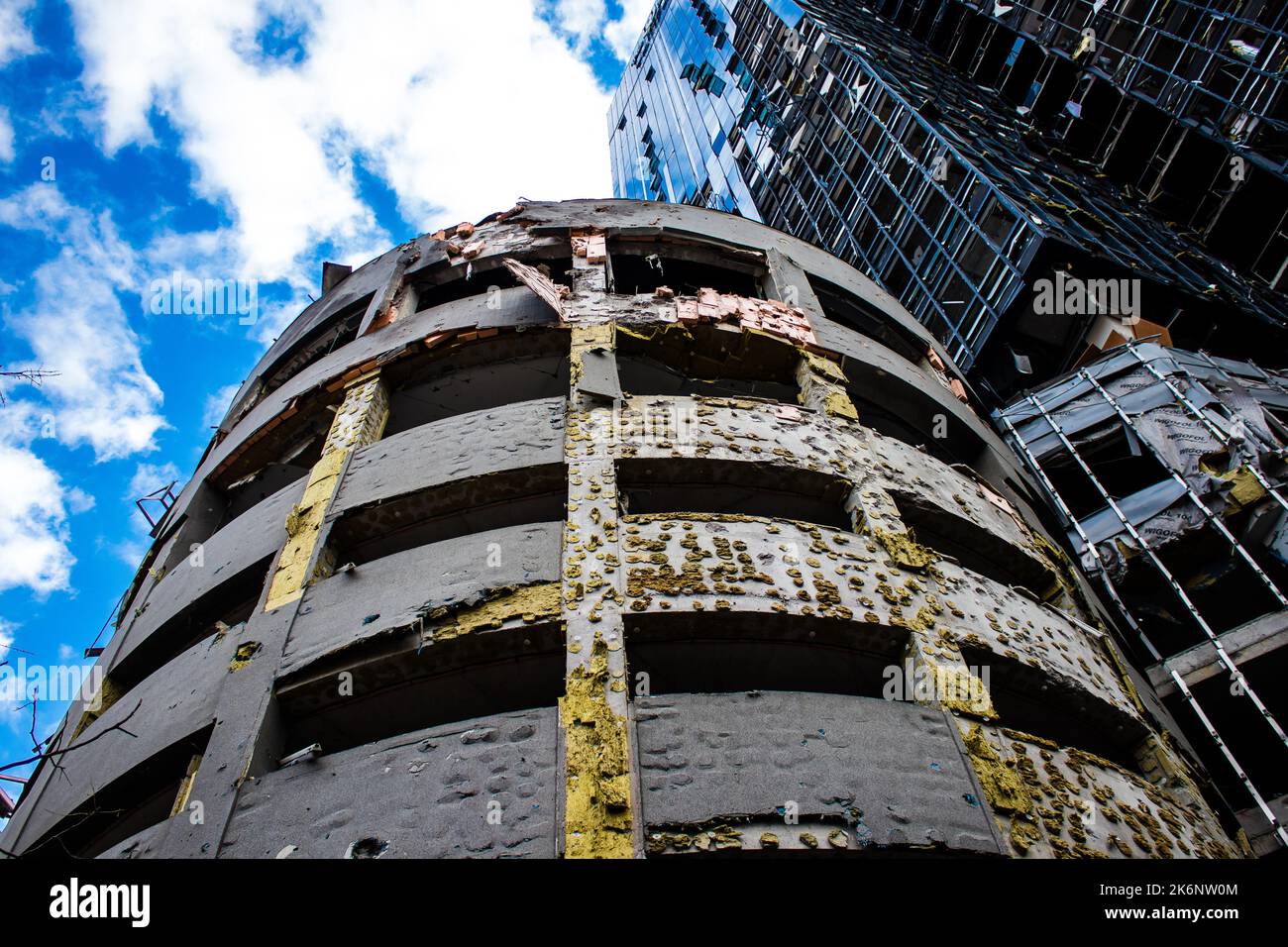 Aftermath of massive Russian missile attacks, the Samsung office ...