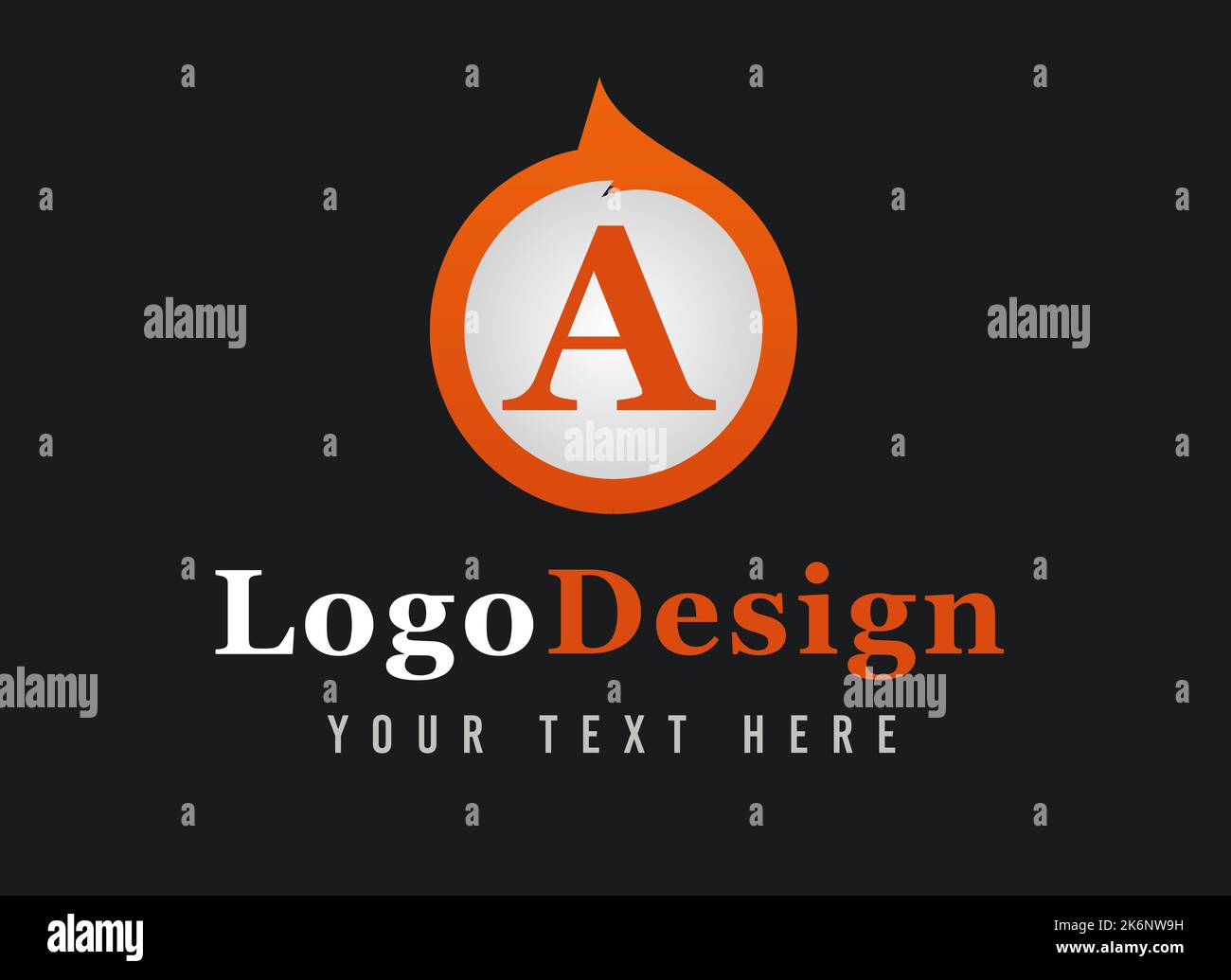 Letter A Logo Design. Your Text Here . Logo Template on black ...