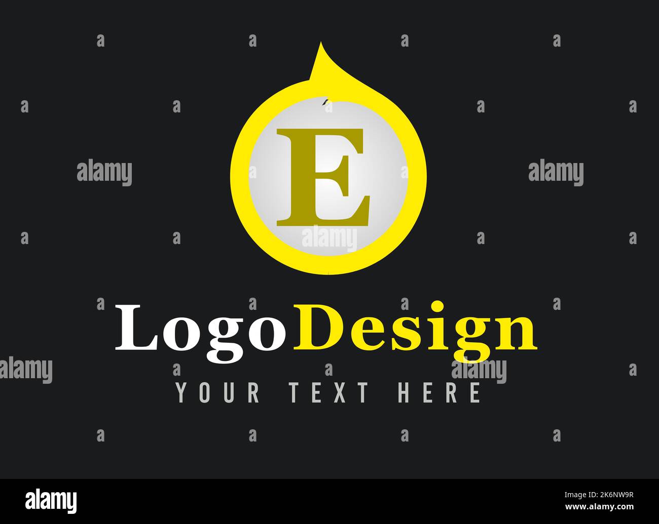 Letter E Logo Design. Your Text Here . Logo Template on black ...