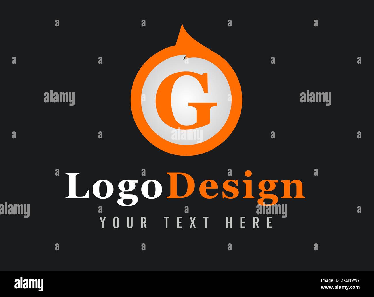 Letter G Logo Design. Your Text Here . Logo Template on black ...