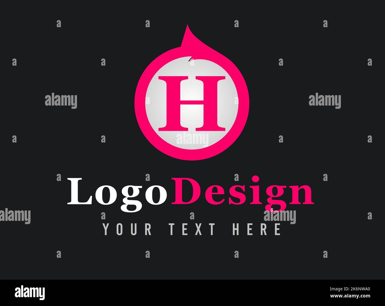 Letter H Logo Design. Your Text Here . Logo Template on black ...