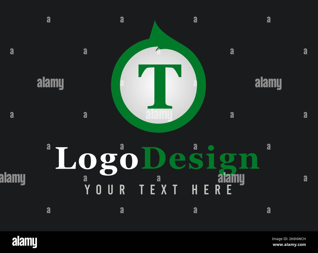 Letter T Logo Design. Your Text Here . Logo Template on black ...