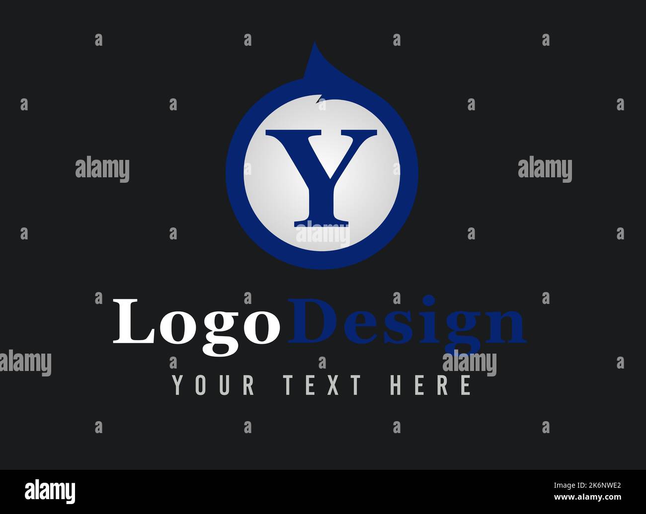 Letter Y Logo Design. Your Text Here . Logo Template on black ...