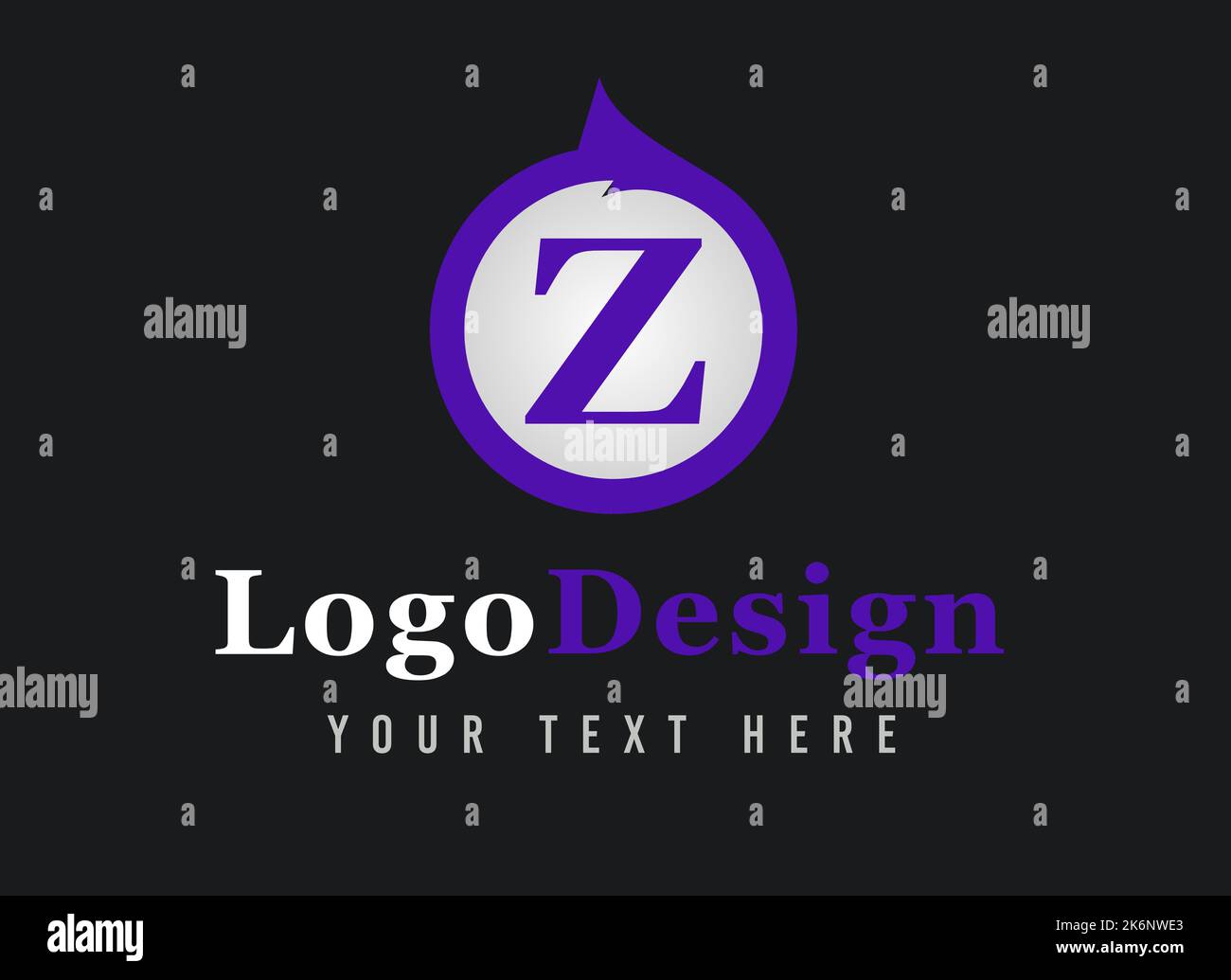 Letter Z Logo Design. Your Text Here . Logo Template on black ...
