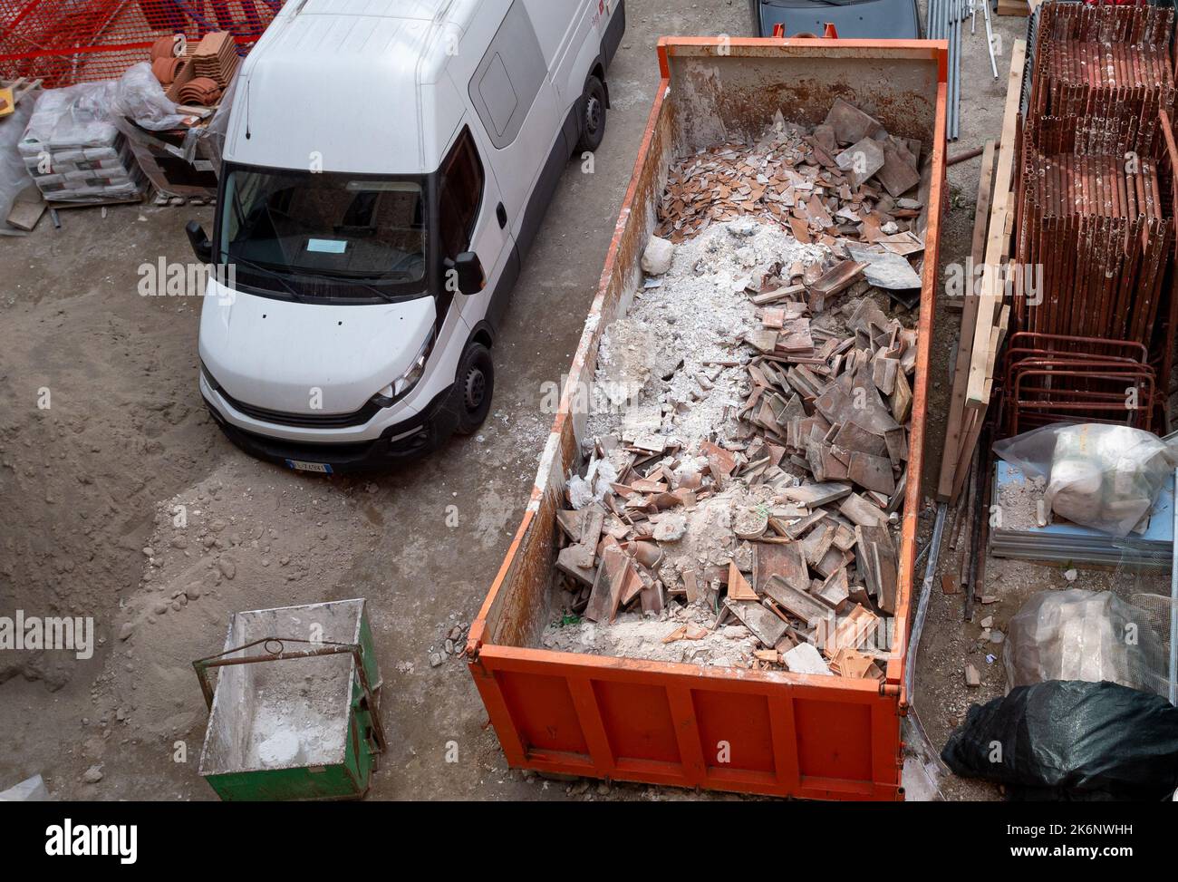 Building rubble and debris ready to be disposed of and recycled Stock ...