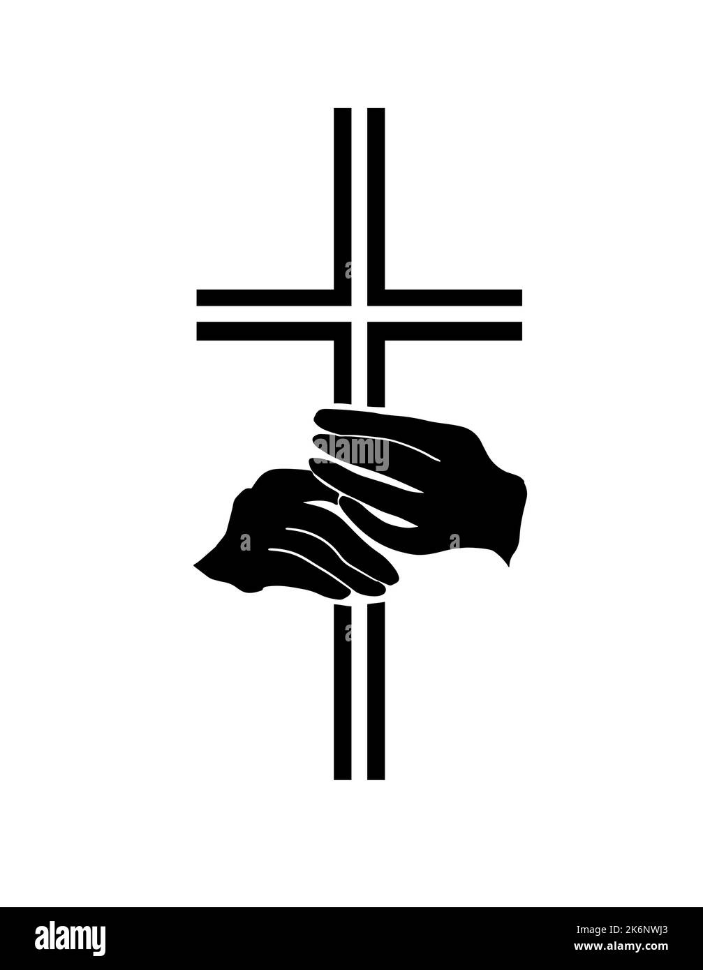 religious cross in hand. Vector illustration Stock Vector Image & Art ...