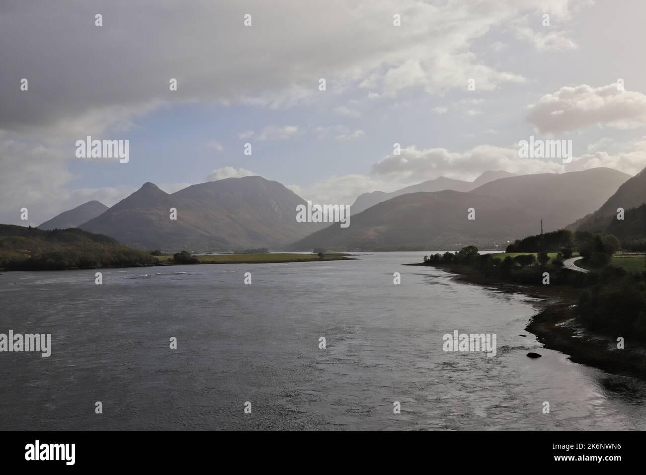 Pap of Glencoe, Sgorr nam Fiannaidh and Loch Leven viewed from ...