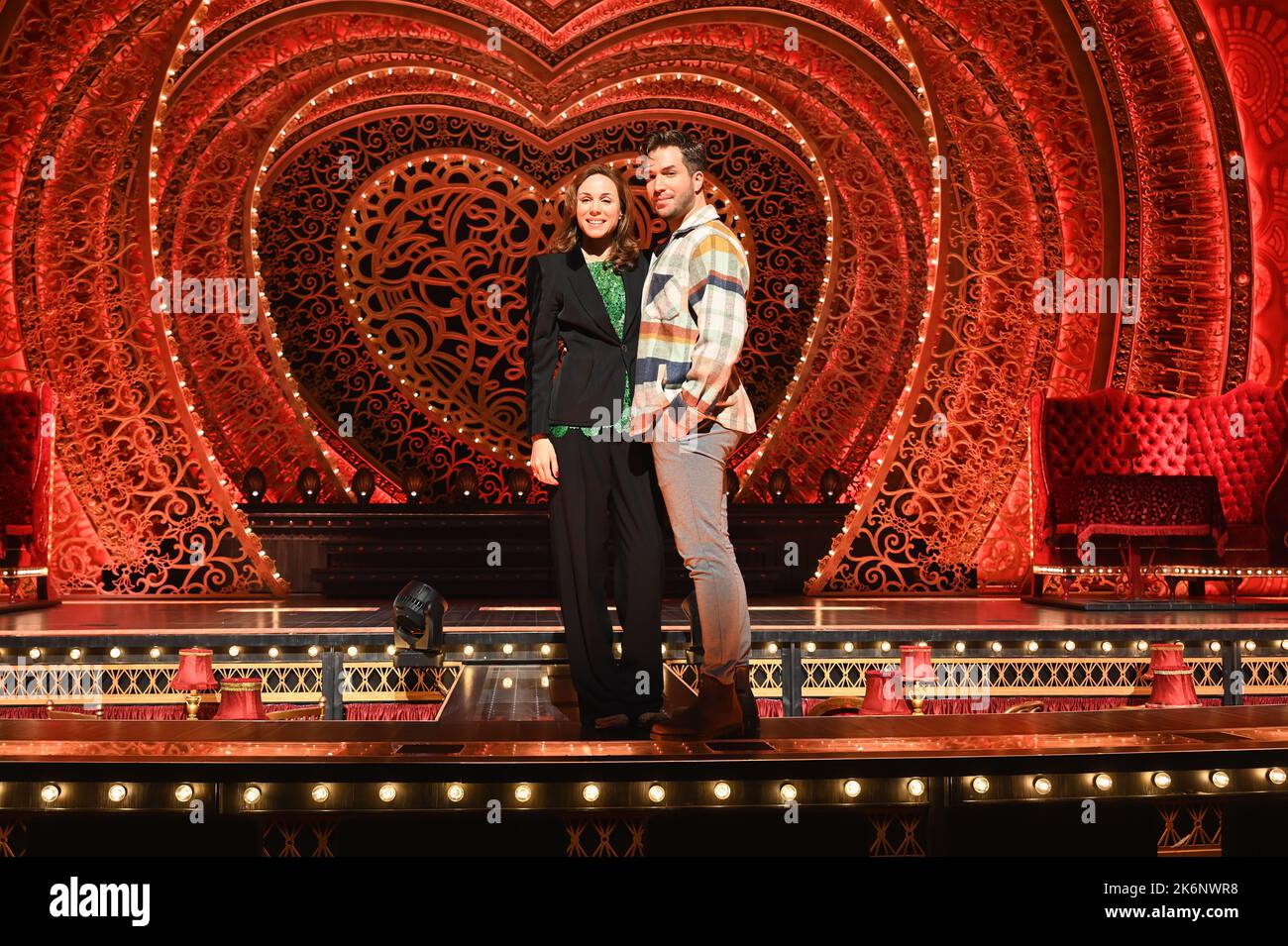 Cologne, Germany. 14th Oct, 2022. Leading actors Sophie Berner (Satine ...