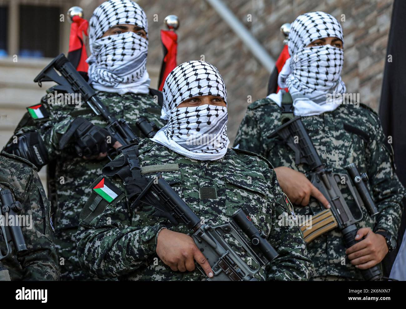 Gaza, Palestine. 14th Oct, 2022. Members of the Palestinian military ...