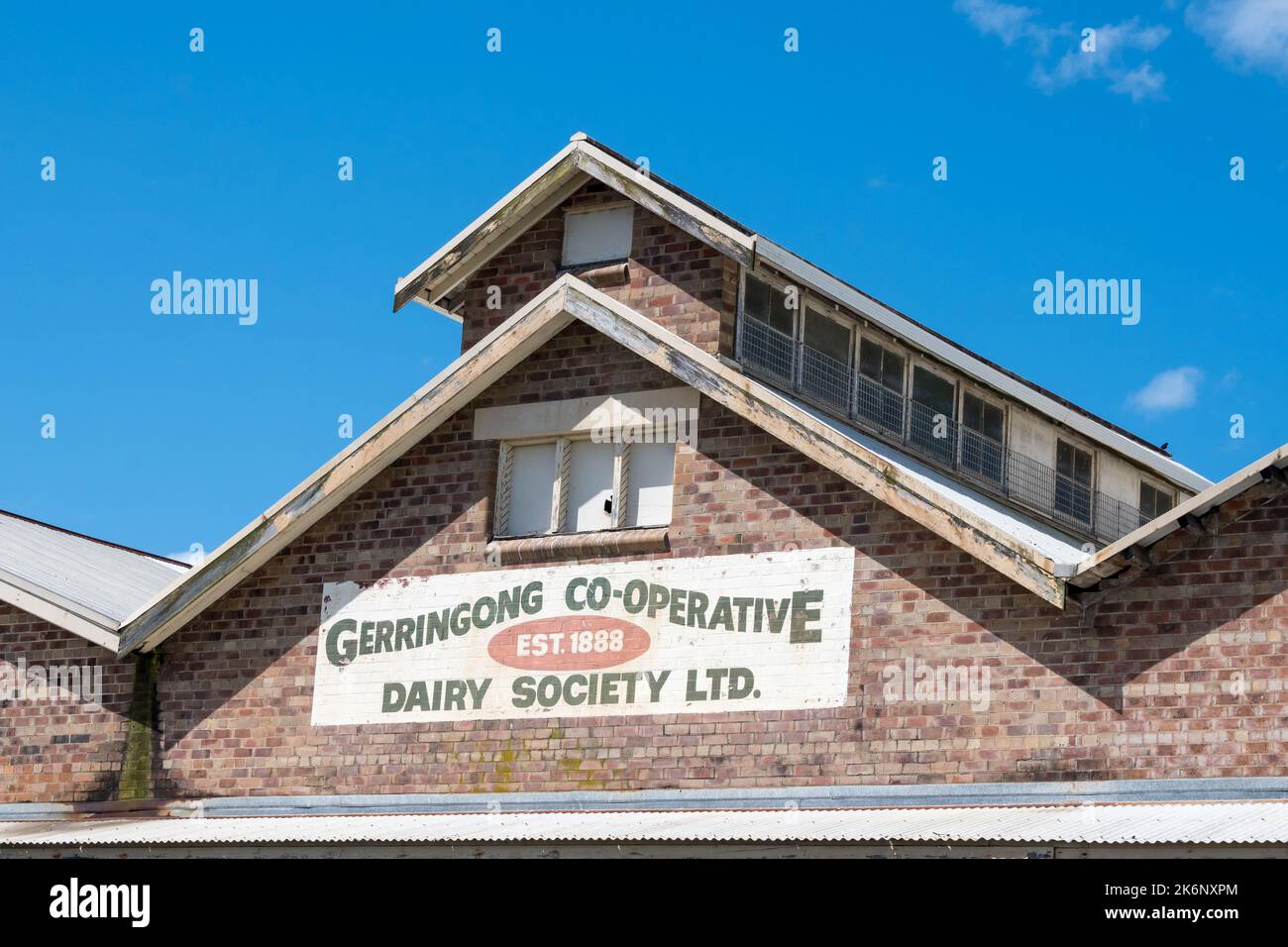Gerringong milk storage buildings Stock Photo - Alamy
