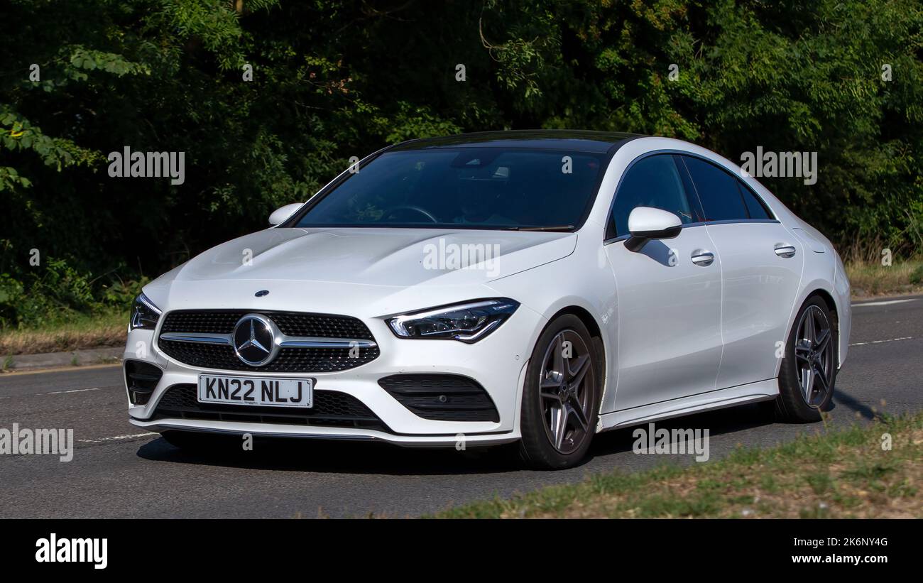2022 white Mercedes Benz CLA 1991cc 4 door saloon Stock Photo - Alamy