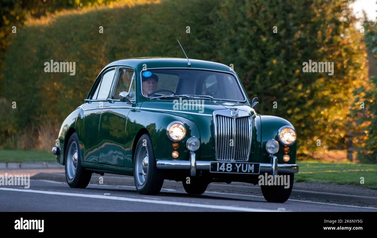 1956 green MG Magnette classic British car Stock Photo - Alamy
