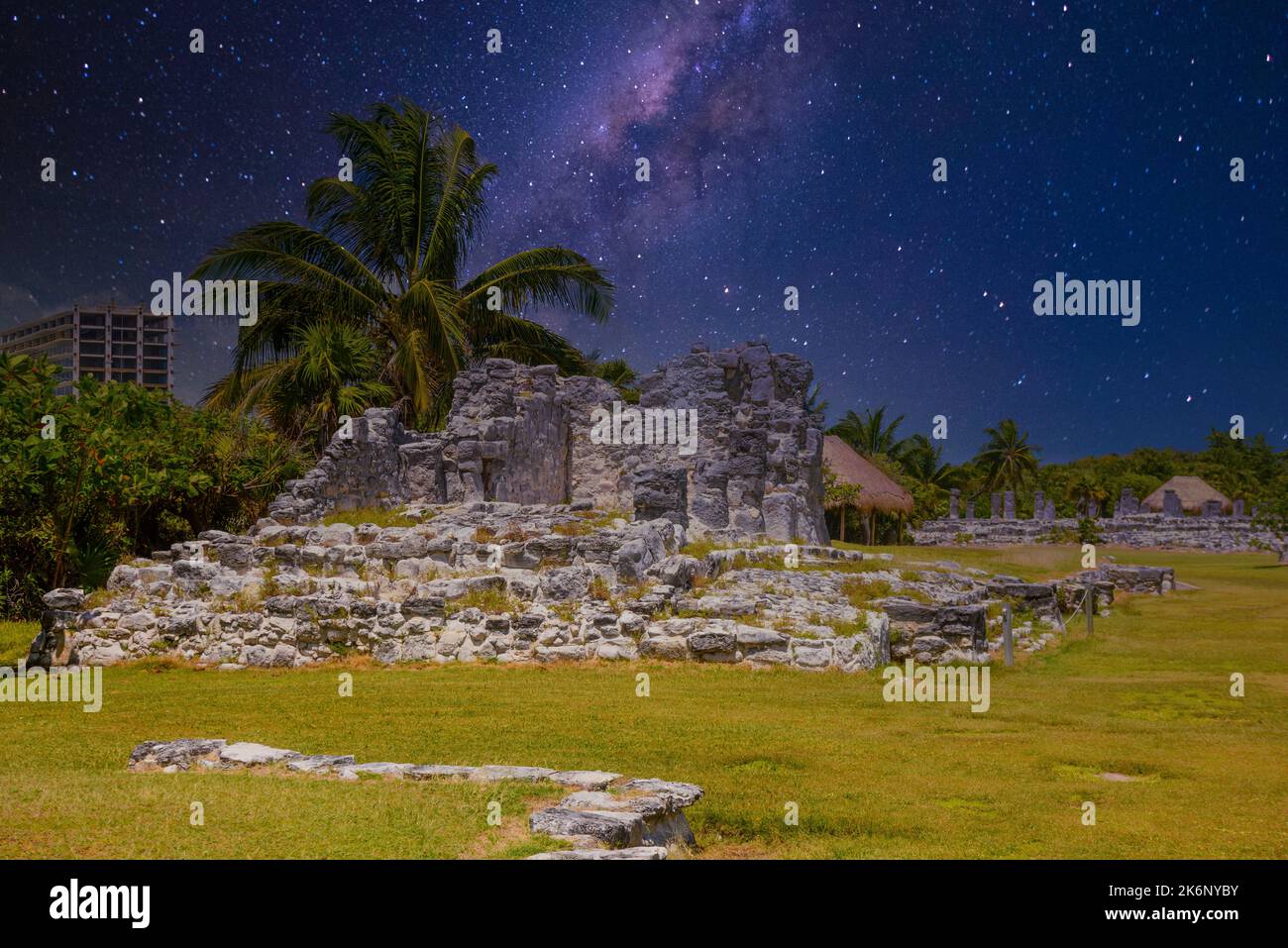 Ancient ruins of Maya in El Rey Archaeological Zone near Cancun ...