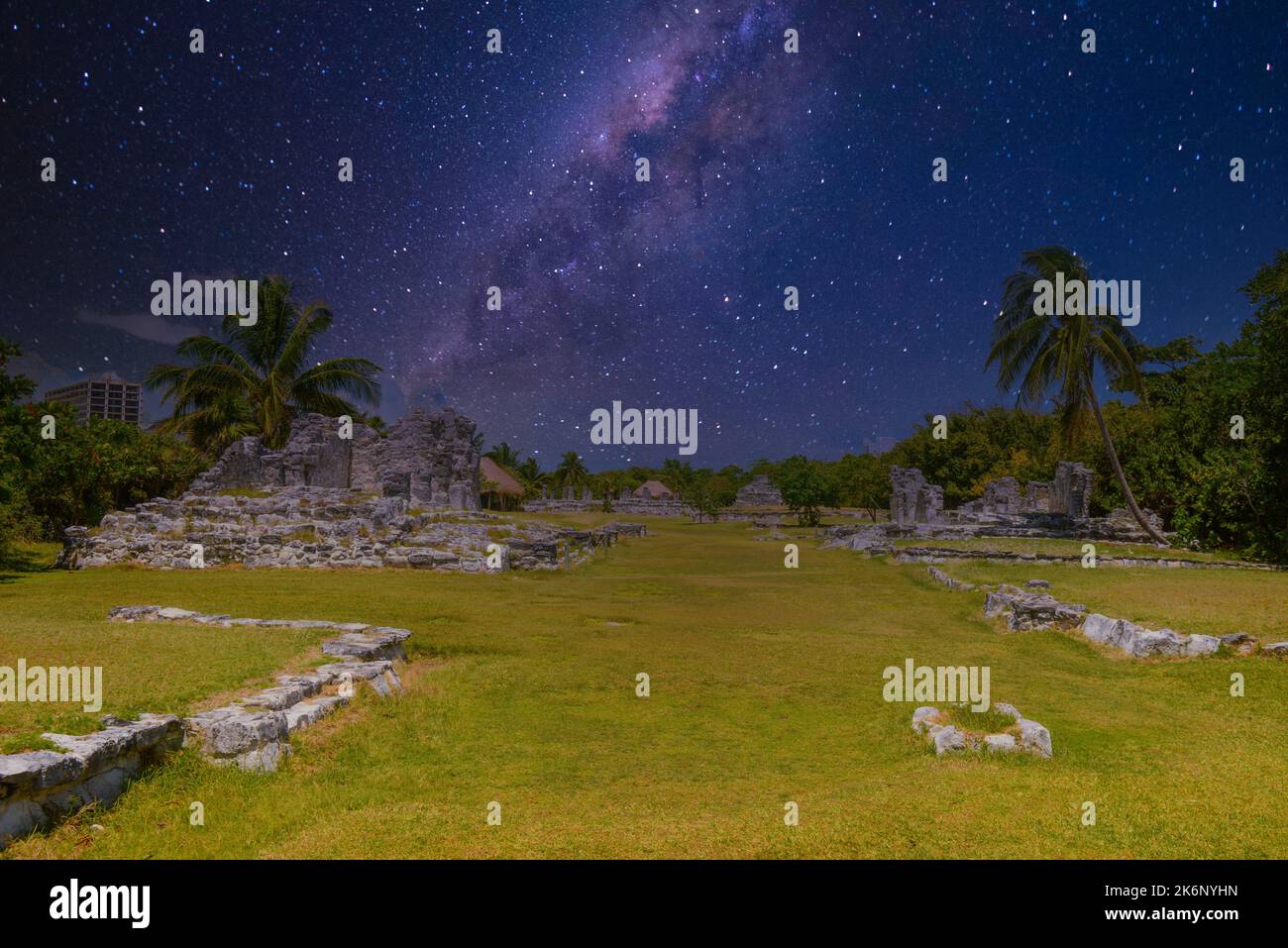 Ancient ruins of Maya in El Rey Archaeological Zone near Cancun ...
