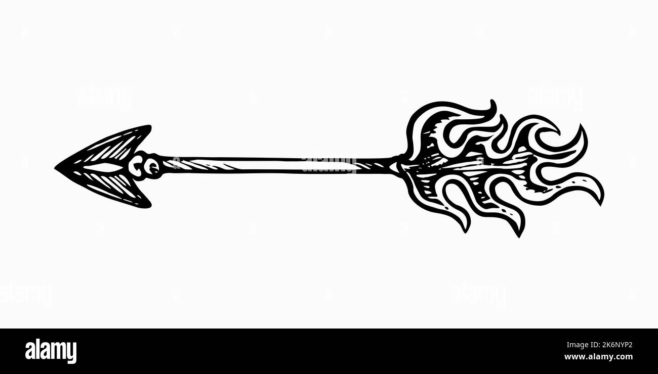 Arrow drawn fire flame Cut Out Stock Images & Pictures - Alamy