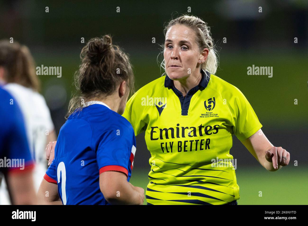 Match referee Joy Neville during the Women's Rugby World Cup pool C ...