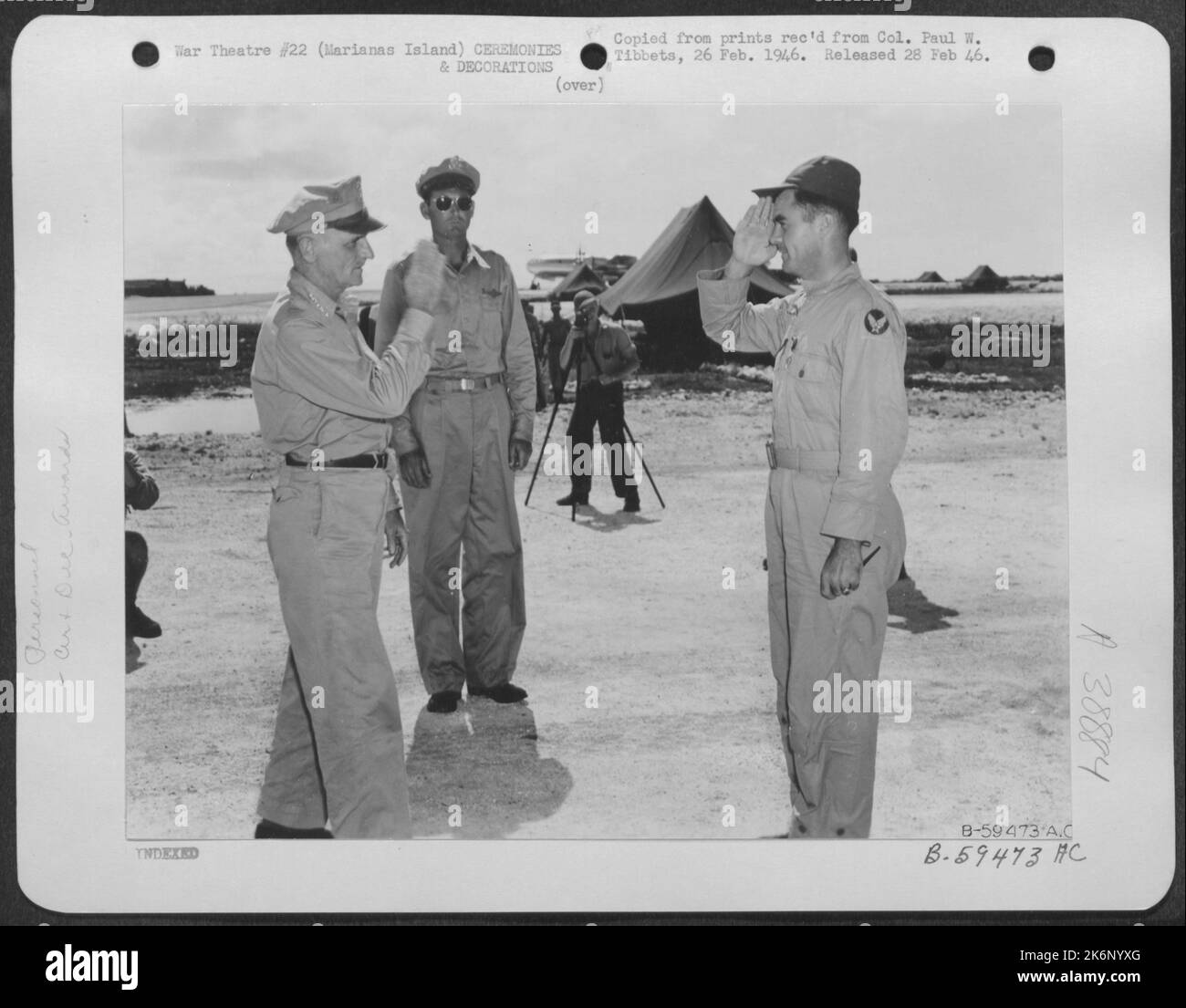 General Carl A. Spaatz Saluting Colonel Paul W. Tibbets After ...