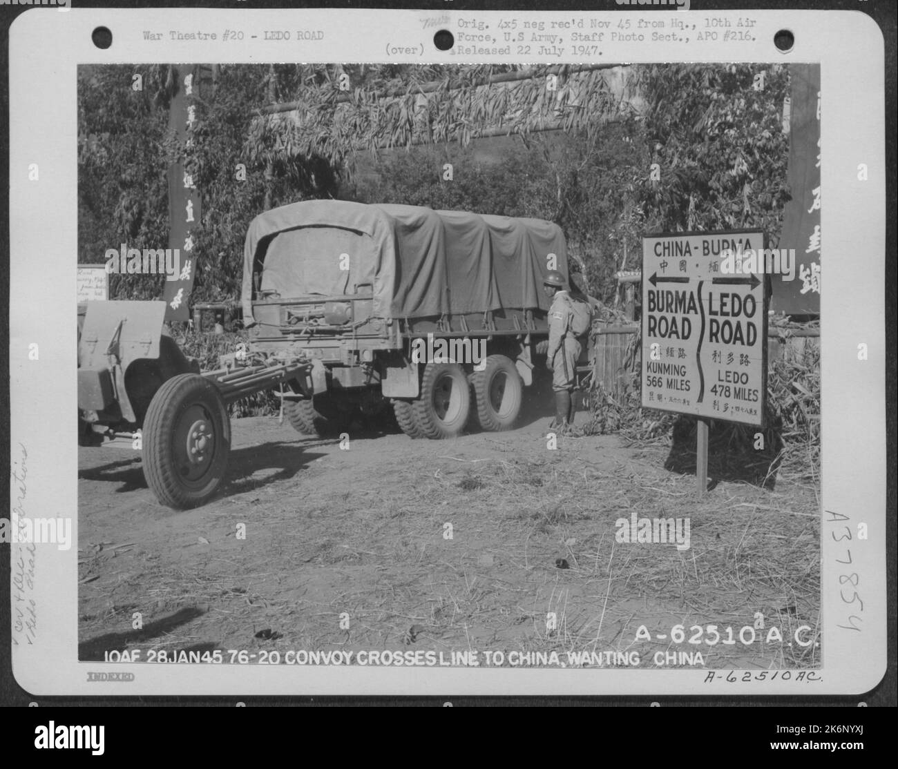 Convoy Moves Through Gate At Wanting, China, As The Ledo Road Is ...
