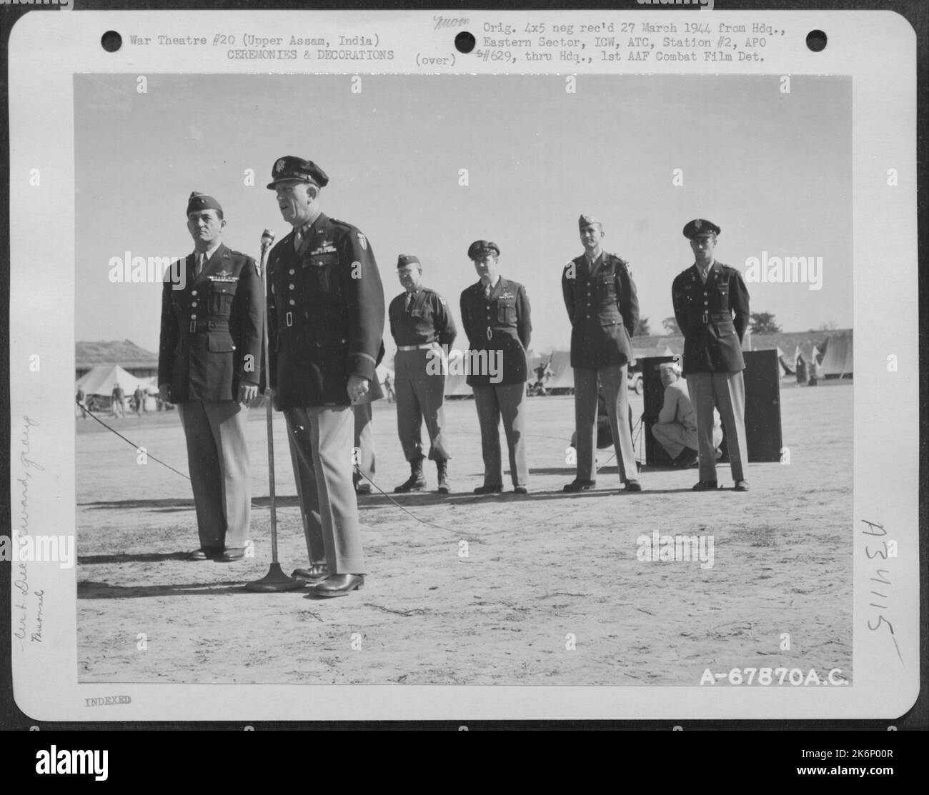 Brig. General Earl S. Hoag Addressing Men Of The India China Wing Of ...