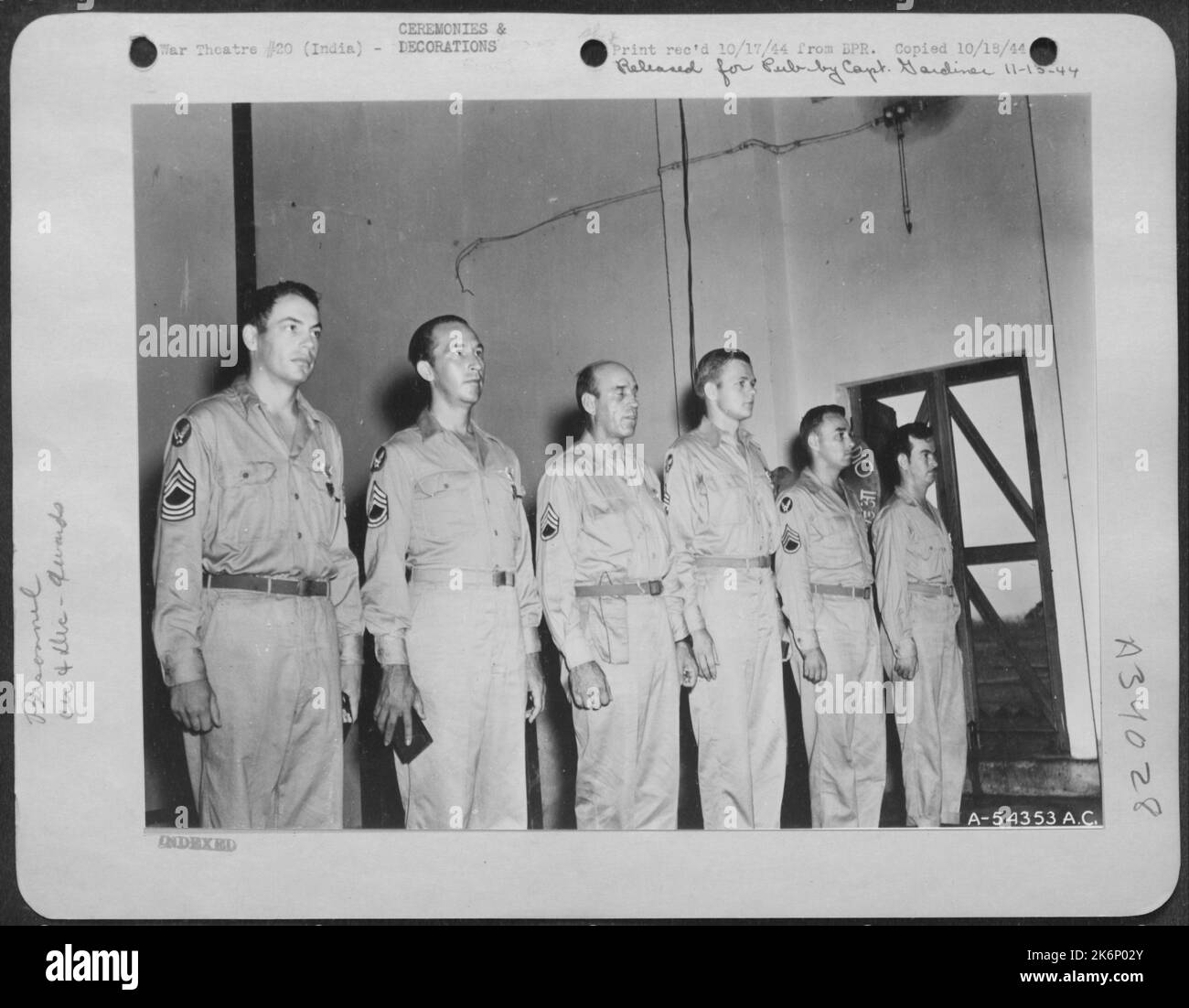 Lined up after having received the Purple Heart Award are: Charles Lee ...