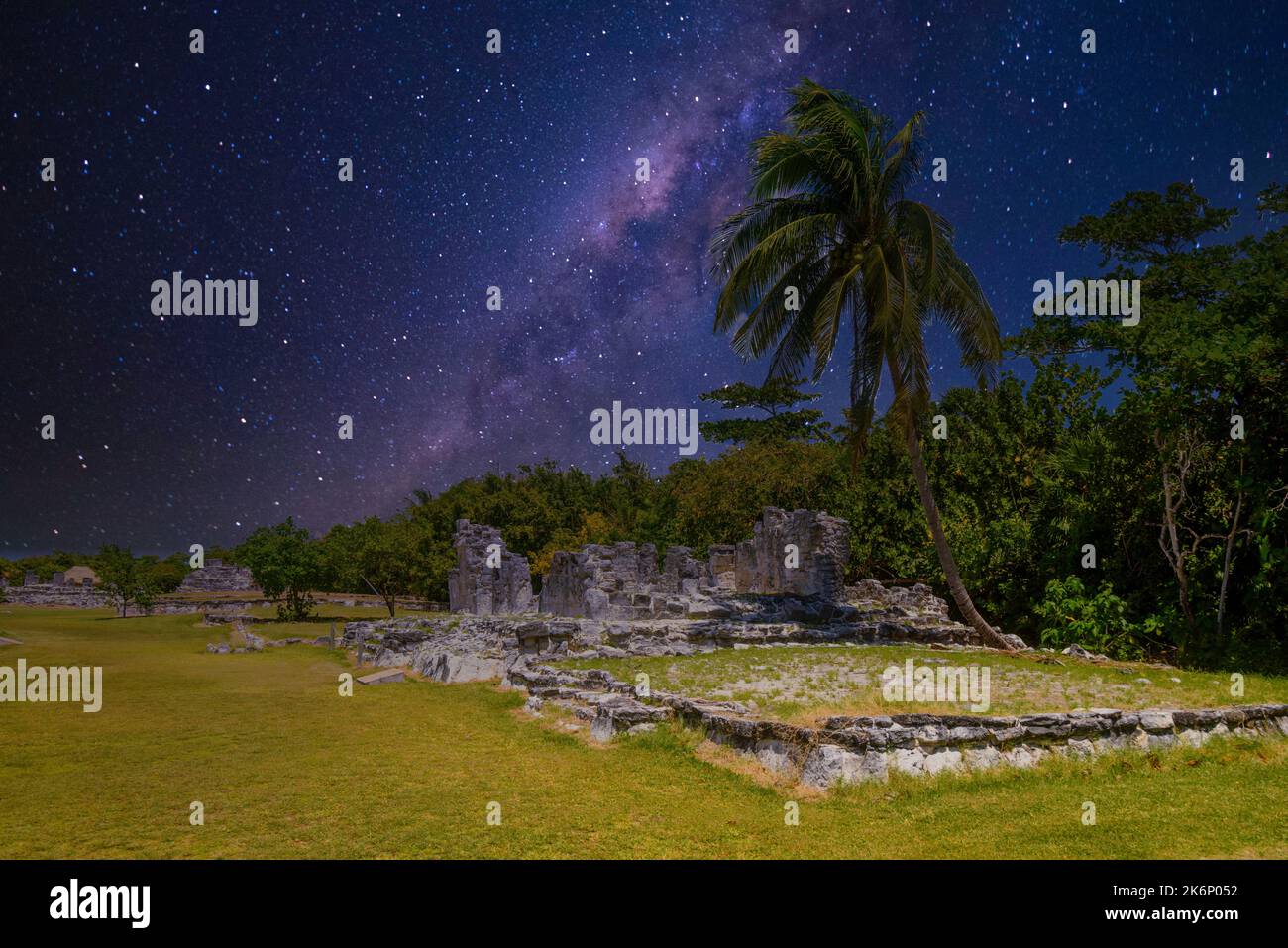 Ancient ruins of Maya in El Rey Archaeological Zone near Cancun ...