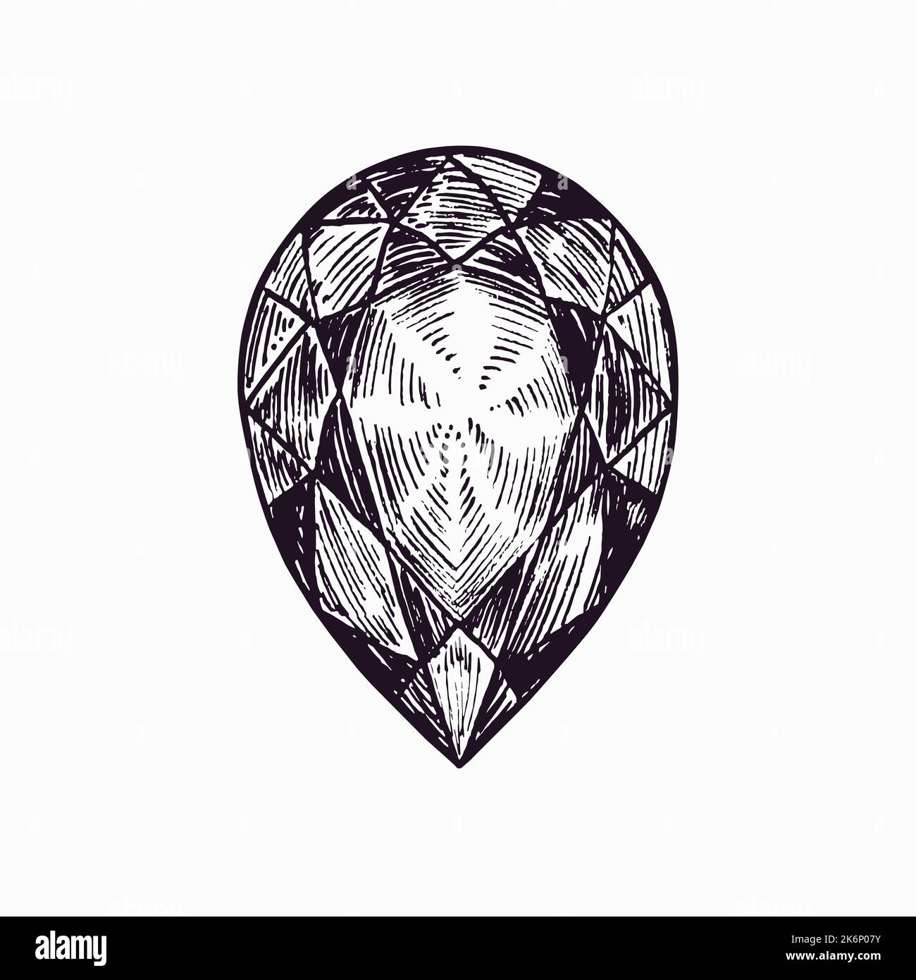 Pear Cut Diamond Drawing