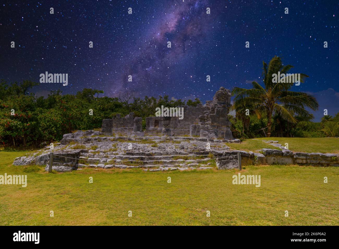 Ancient ruins of Maya in El Rey Archaeological Zone near Cancun ...