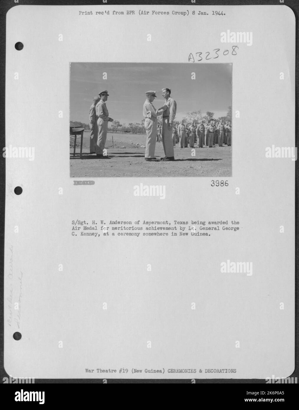 S/Sgt. H.W. Anderson of Aspermont, Texas being awarded the Air Medal ...