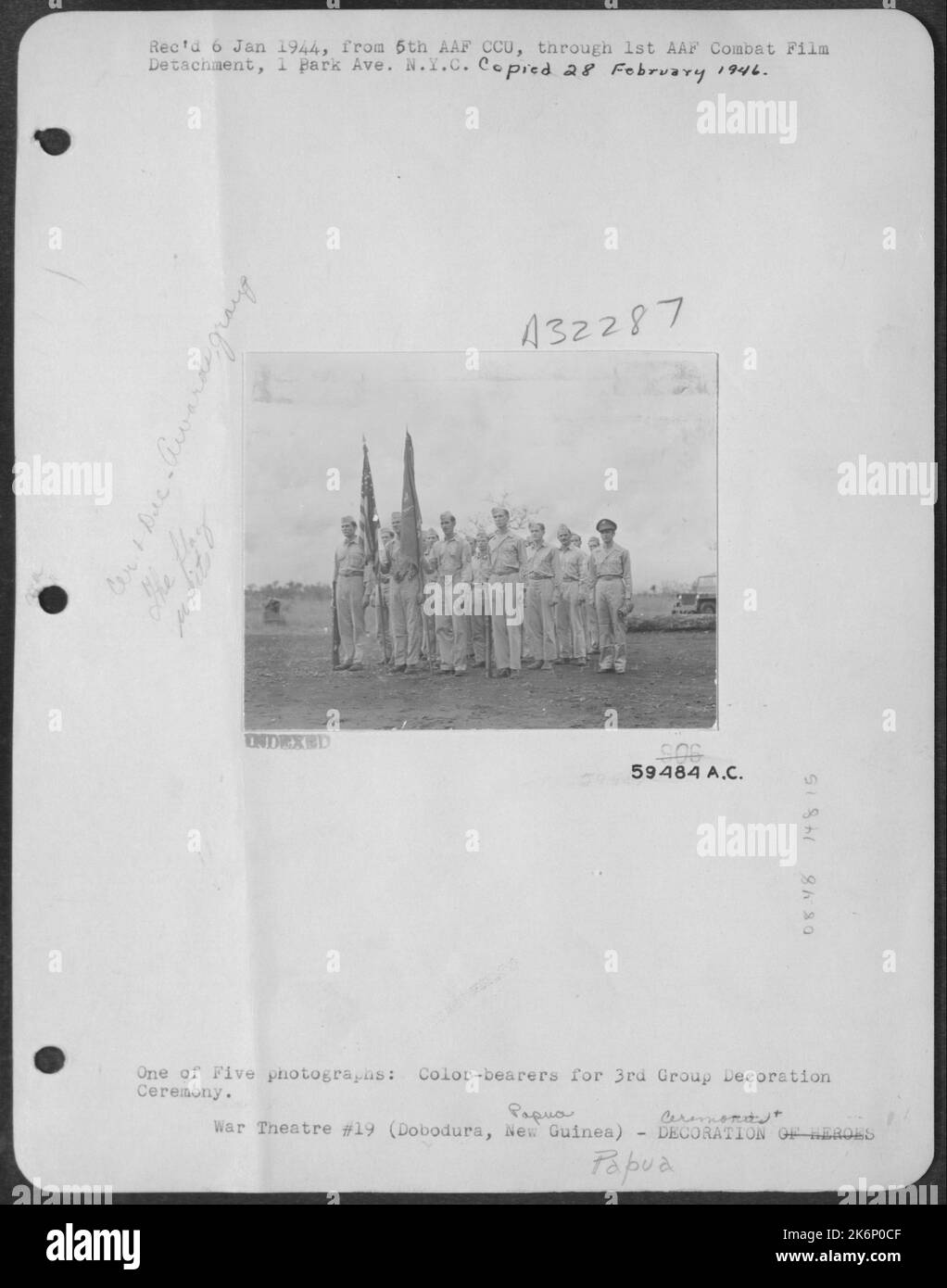 One of Five photographs: Color-bearers for 3rd Group Decoration ...