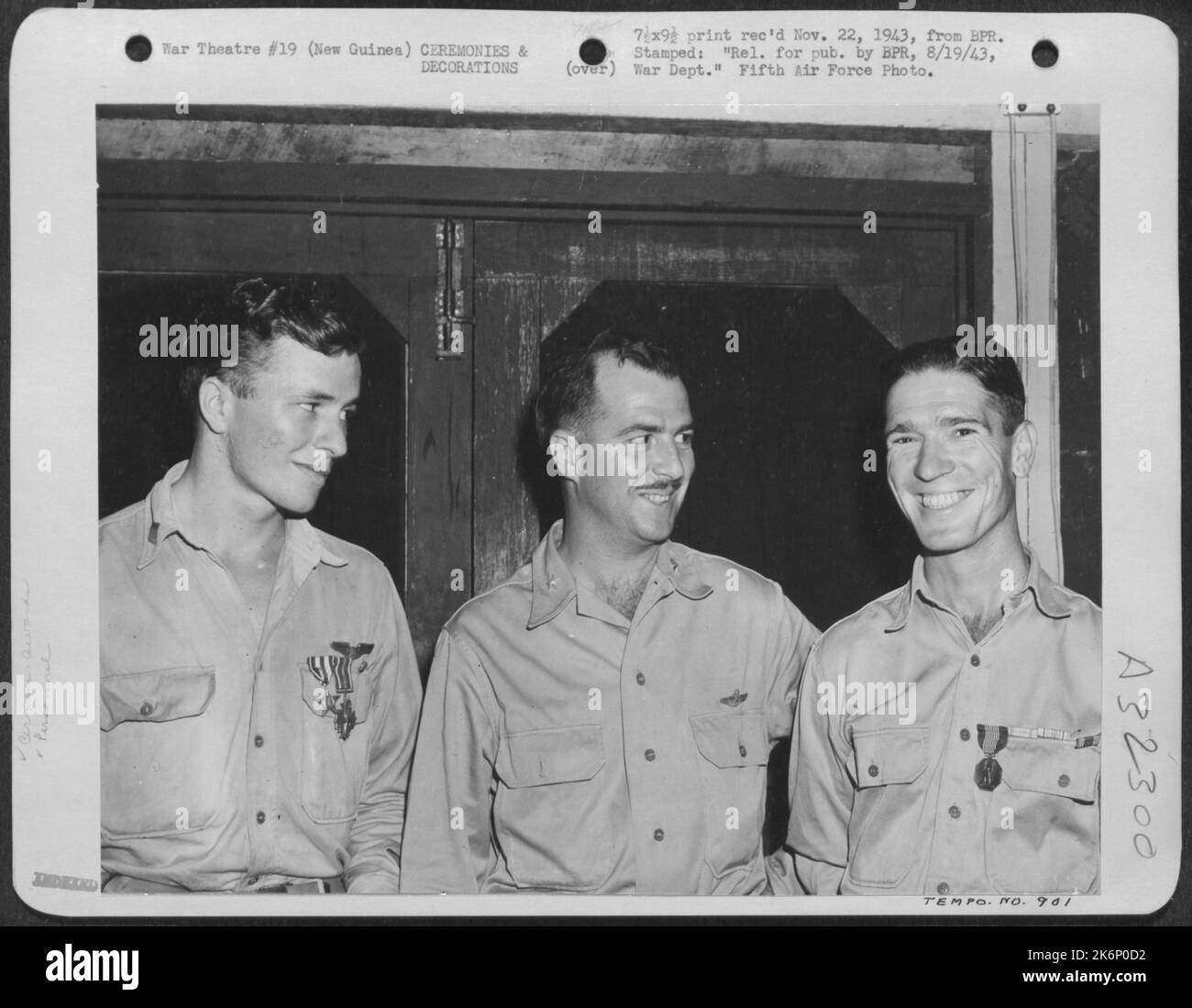 "ACES" DECORATED IN NEW GUINEA: Brig. General Paul B. Wurtsmith (center ...