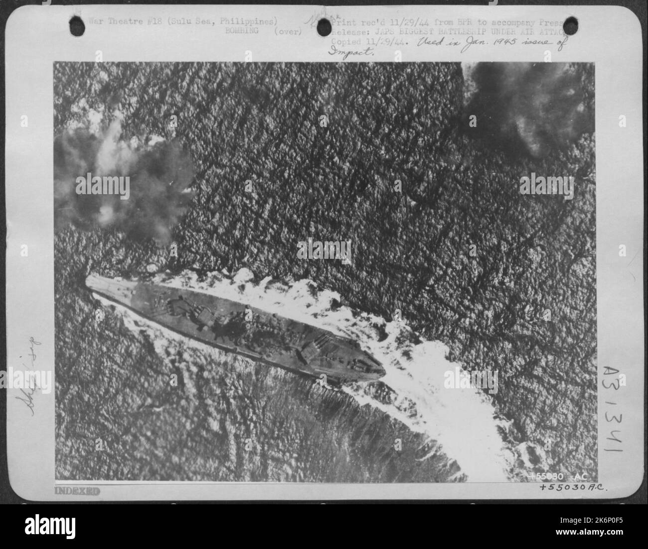 One of Japan's two new Yamato class battleships, largest in their navy ...