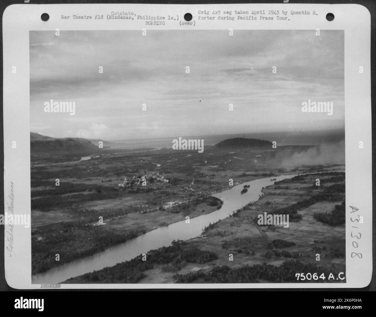 Bombing of Cotabato on Mindanao, Philippine Islands. 17 April 1945 ...