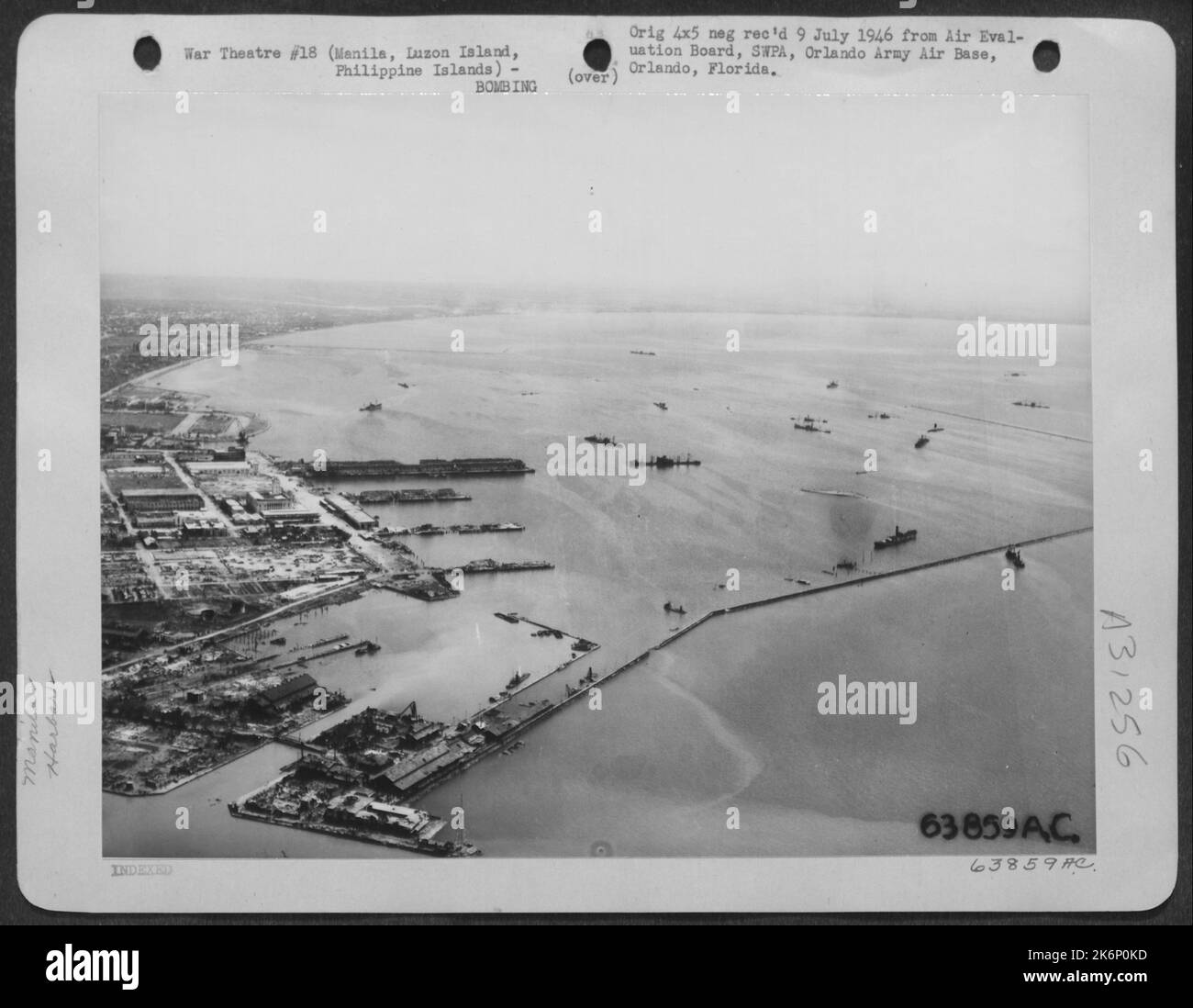 Manila South Harbor, Engineer Island and the Inner Basin looking SSW ...