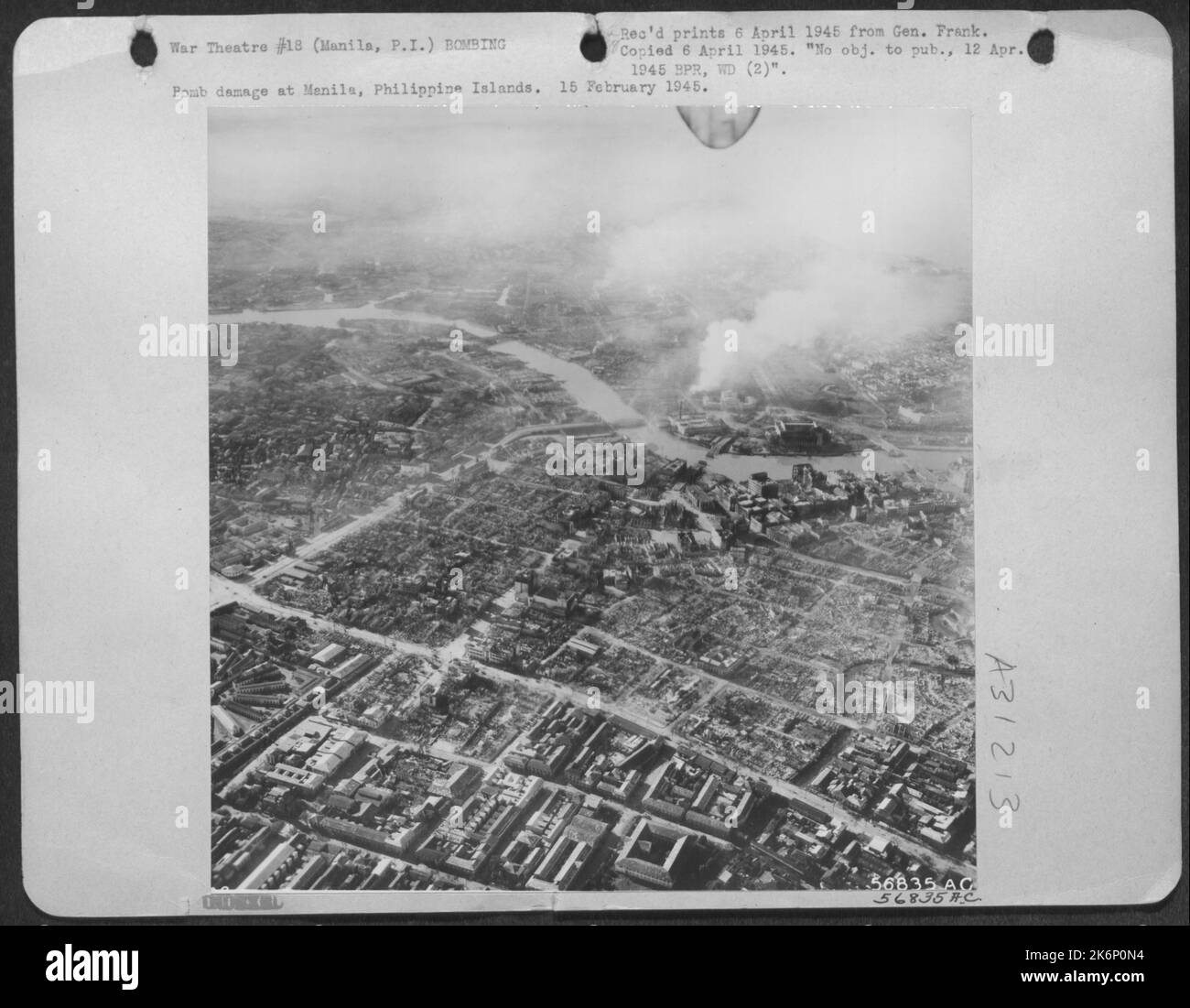 Bomb damage at Manila, Philippine Islands. 15 February 1945 Stock Photo ...