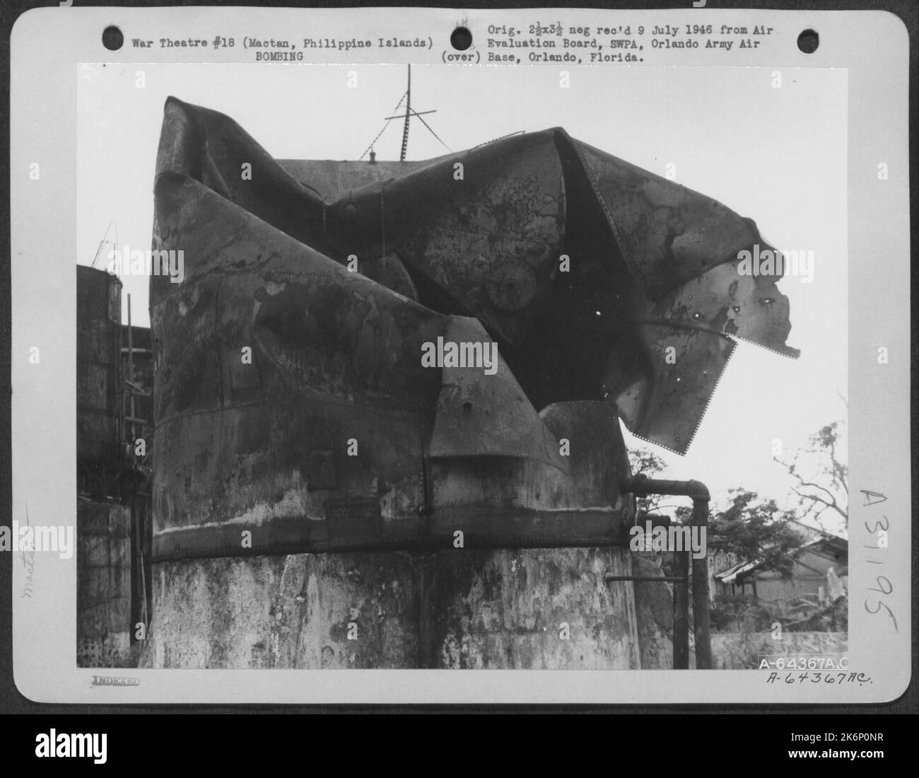 Small tank that exploded as a result of a strafing attack on ...