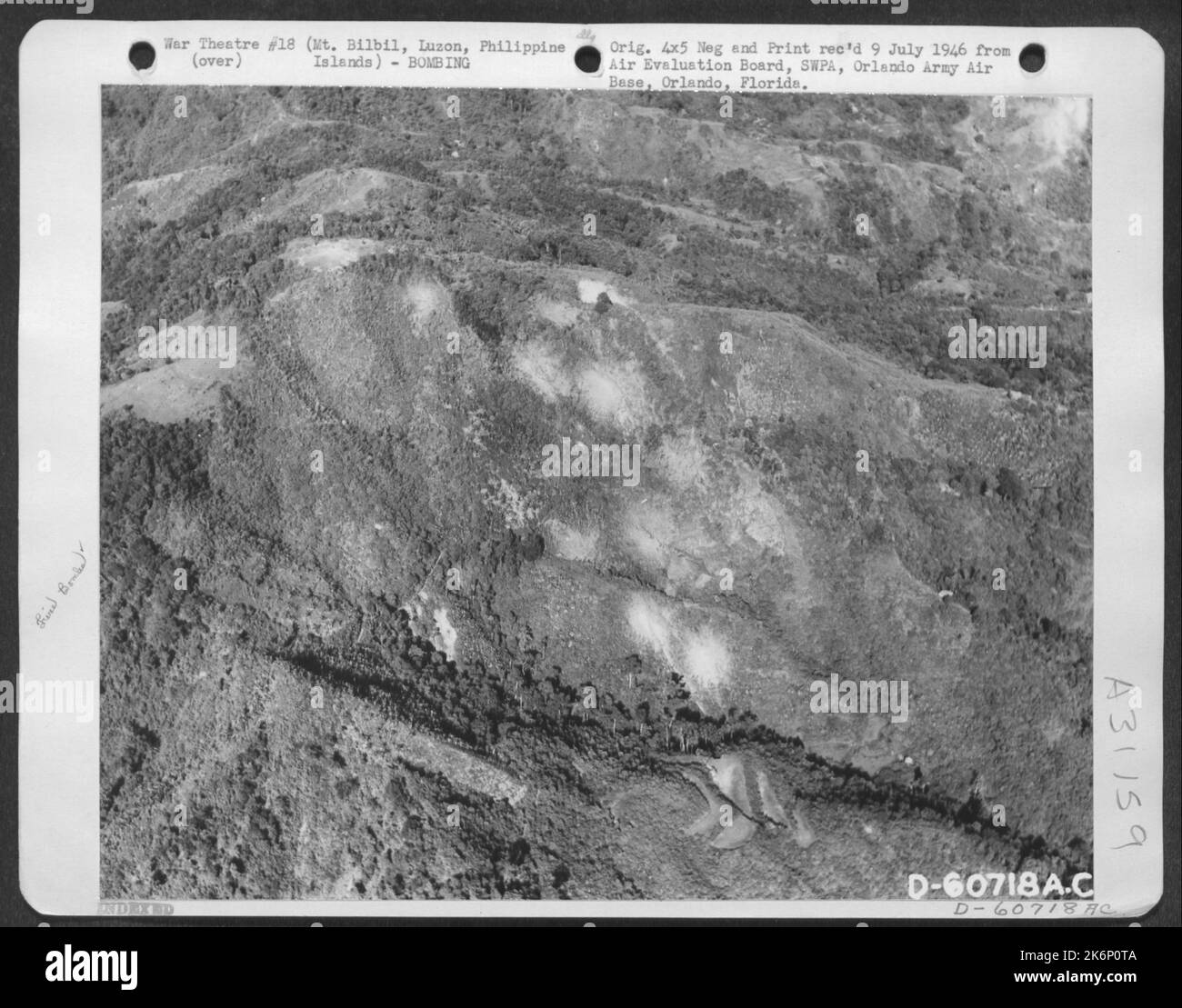 Effects of a previous Napalm bombing on Mt. Bilbil, near Baguio in the ...
