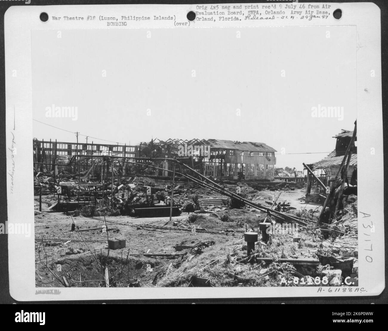 Bomb damage to machine shops located on eastern tip of Cavite, Luzon ...