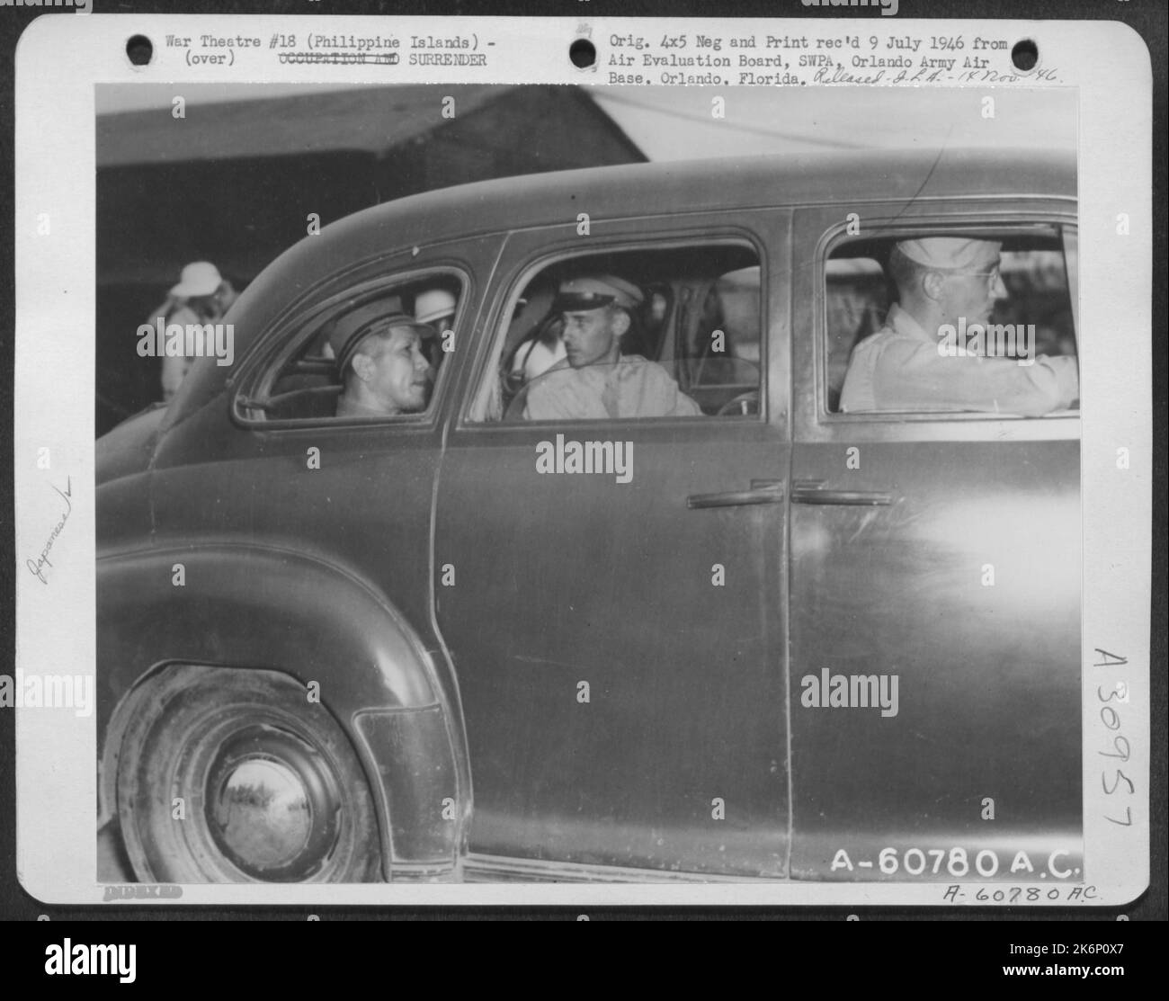 Japanese Peace Delegates Leaving Nichols Field, Luzon, Philippine ...
