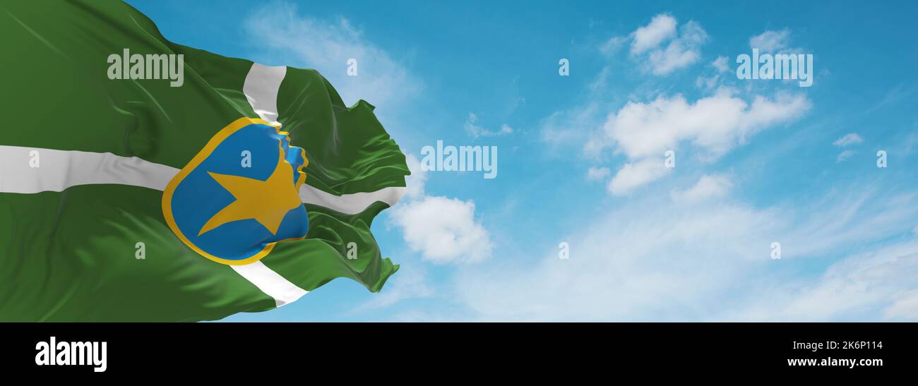 official flag of Jackson, Mississippi untied states of America at ...