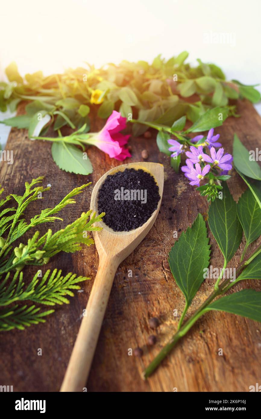 aromatic healthy and tasty black cumin in the kitchen Stock Photo - Alamy
