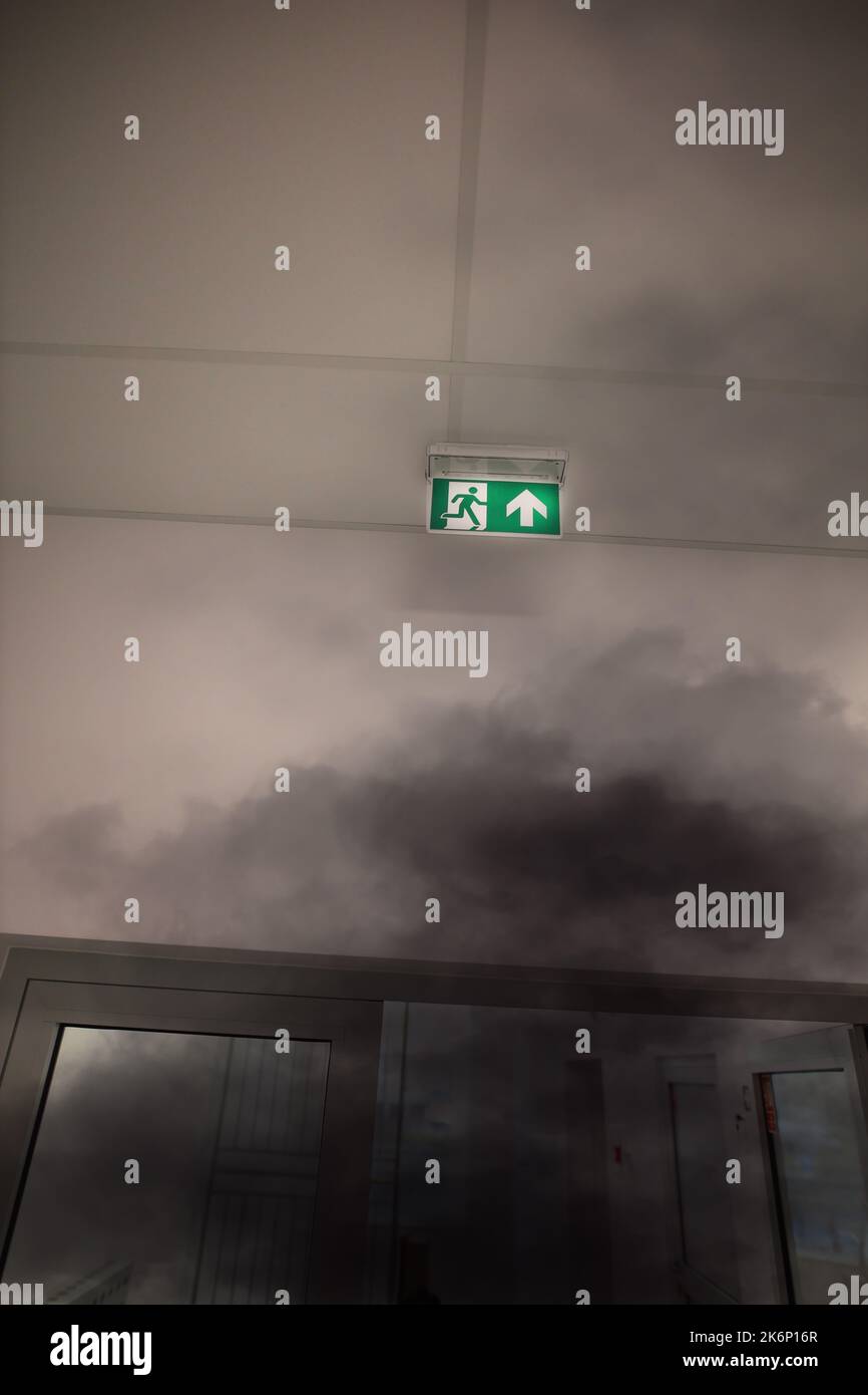 high smoke in the building Stock Photo - Alamy