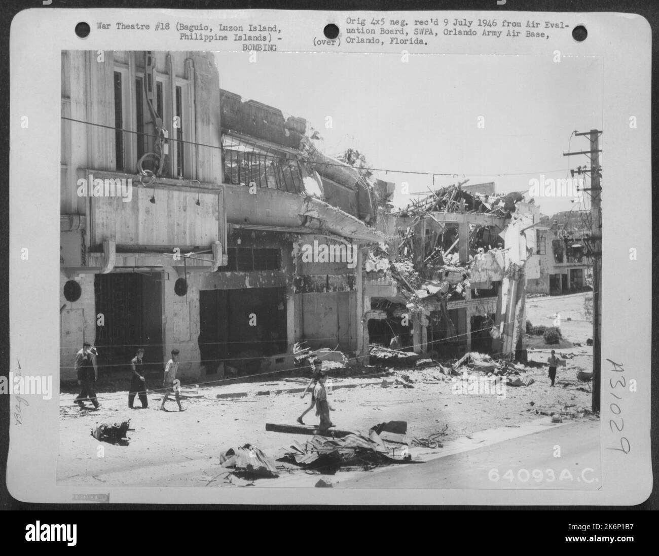 Panorama of bombing as seen down Session Road. From left to right: Pine ...